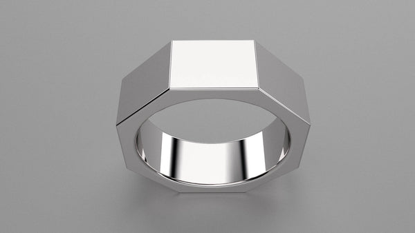 Polished Sterling Silver 8mm Octagon Bolt Wedding Band – Angelo Paul